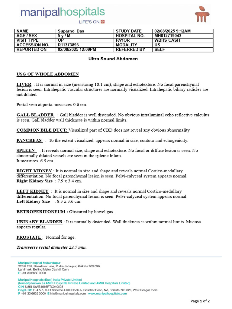 Suparno Das - MH012719043 - R11373893 | PDF | Gallbladder | Liver