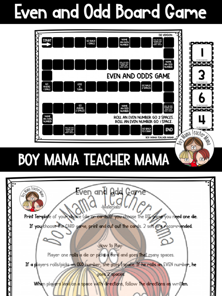 Even and Odd Board Game Instructions | PDF | Games Of Chance | Gaming ...