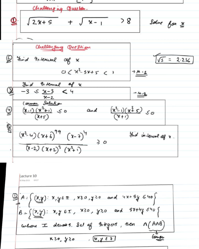 Challenging Questions On Sets and Wavy Curve | PDF