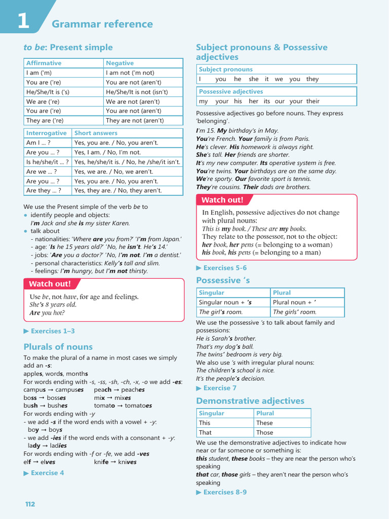Grammar Reference 01 | PDF | Plural | Noun