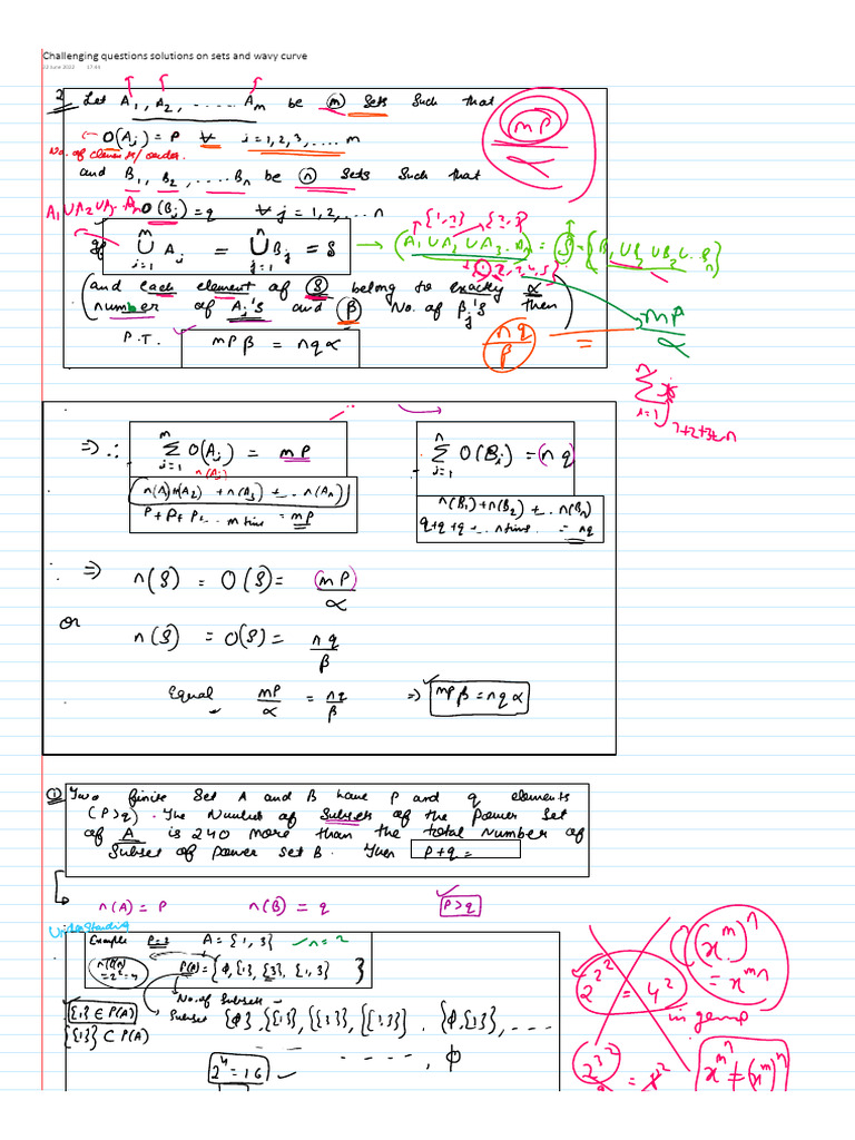 Lecture 11 and 12 On Challenging Questions Solutions On Sets and Wavy ...
