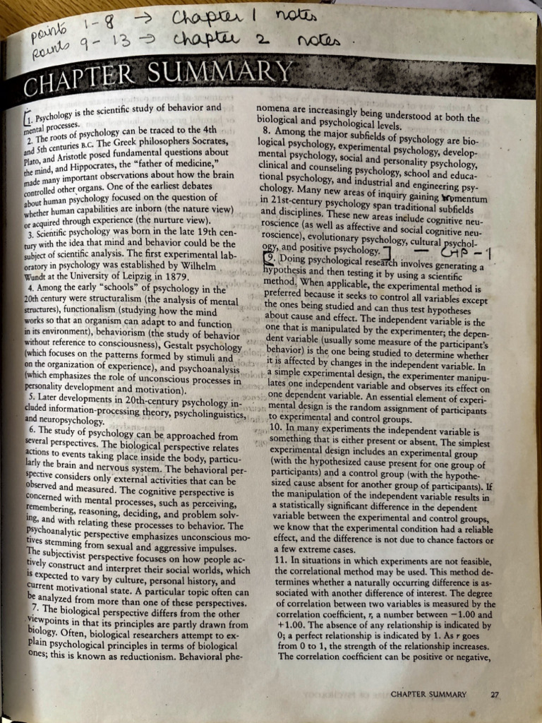 GR 11 CHP 1 and 2 Combined Notes | PDF | Psychology | Psychologist