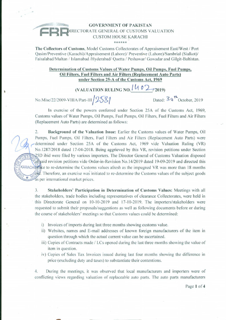 Valuation Ruling 1402 | PDF