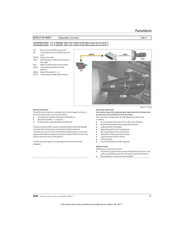 Actros Mp4 CAN Gearshifting Function | PDF
