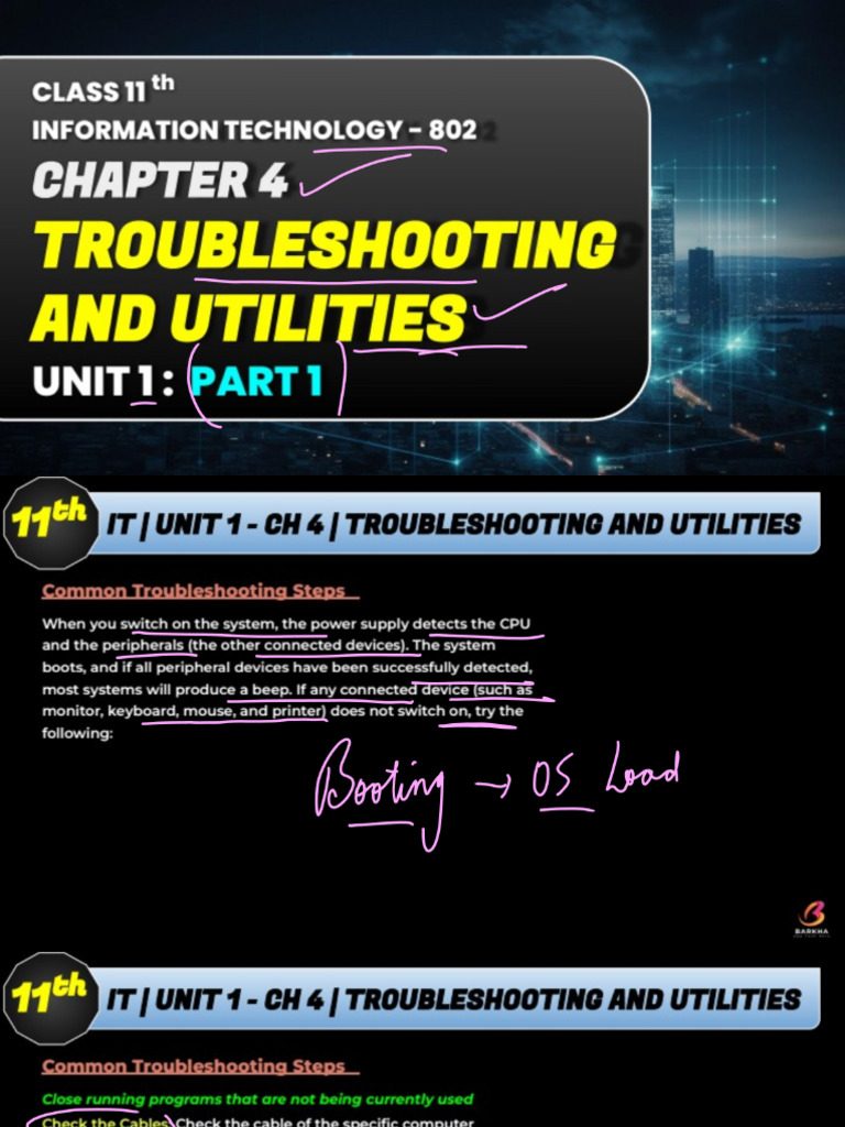 11 Unit 1 Chapter 4 Trouble Shooting Part 1 | PDF