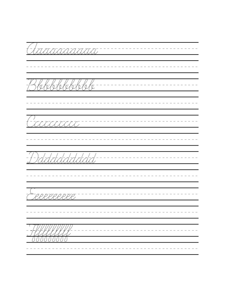 Cursive Alphabet Worksheet Printable | PDF