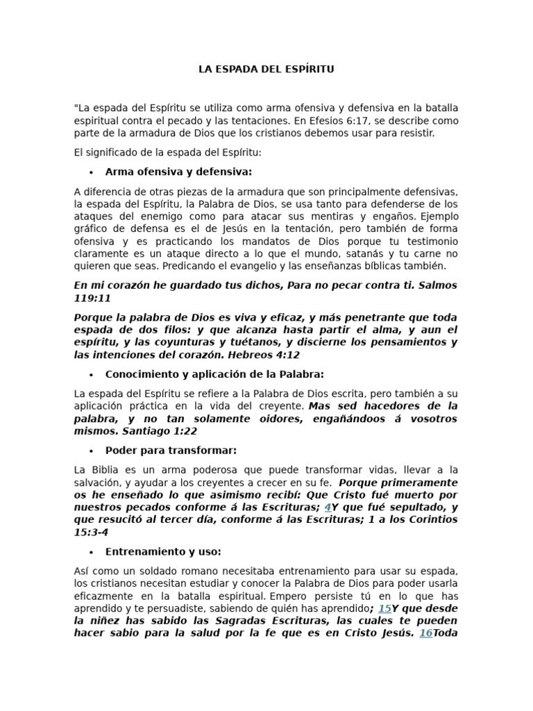 Cómo usar la espada del Espíritu | PDF | Oración | Biblia