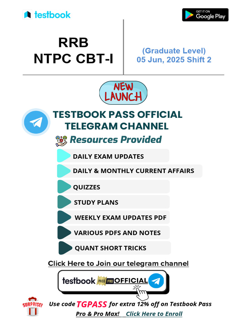 RRB NTPC Graduate Exam 2025 Overview | PDF | Multiple Choice