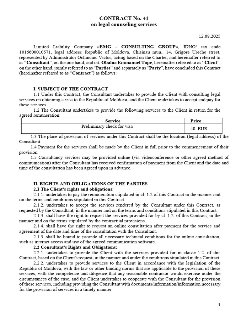 Completed Contract ENG | PDF | Contractual Term | Justice