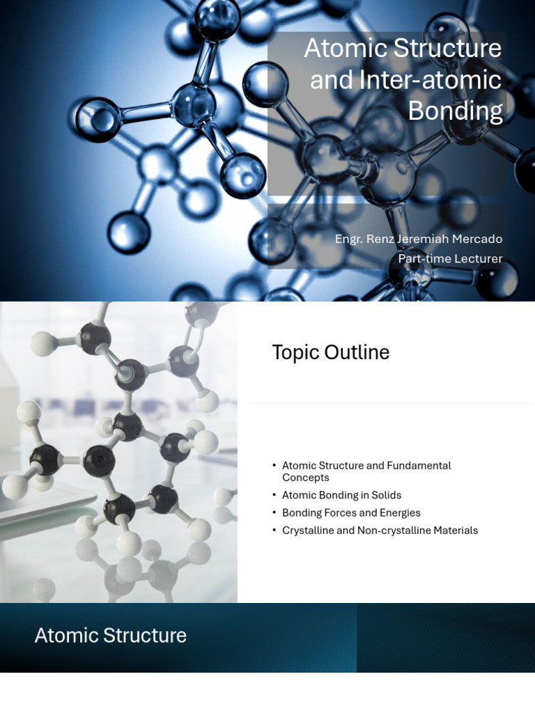 Atomic Structure and Inter-Atomic Bonding | PDF