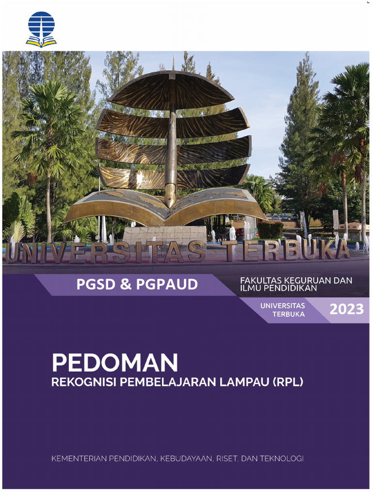 Pedoman RPL untuk PGSD dan PGPAUD UT | PDF