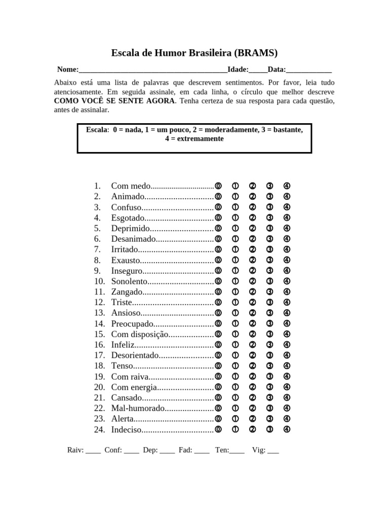 Escala de Humor - brams | PDF