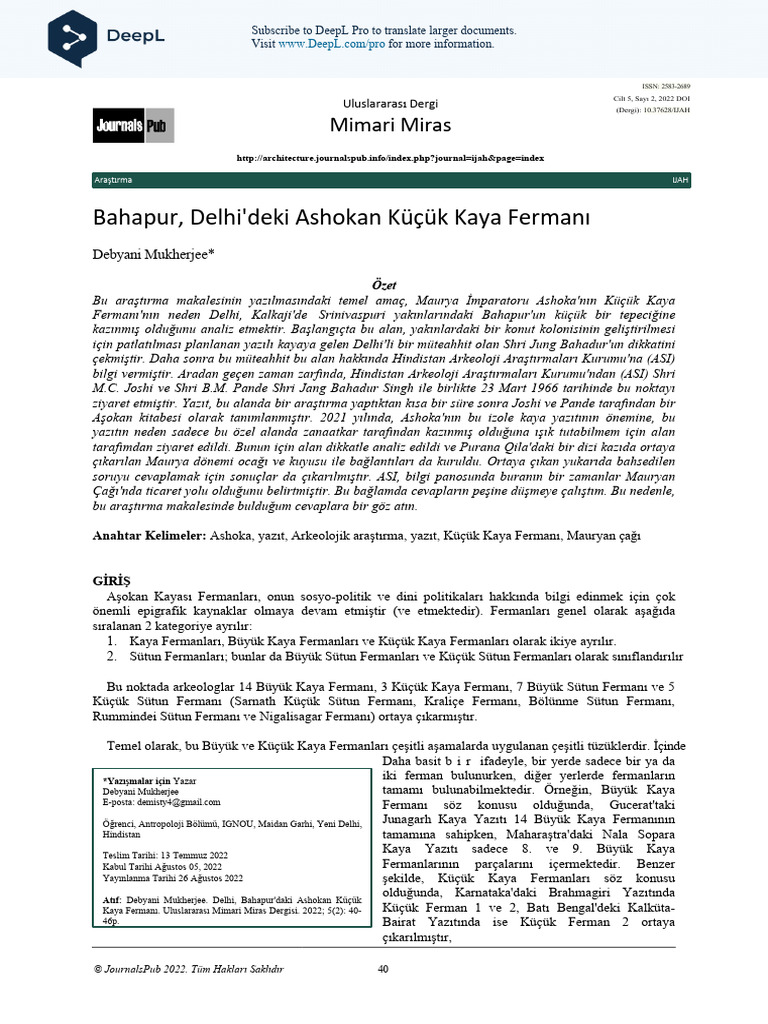 The Ashokan Minor Rock Edict in Bahapur TR | PDF