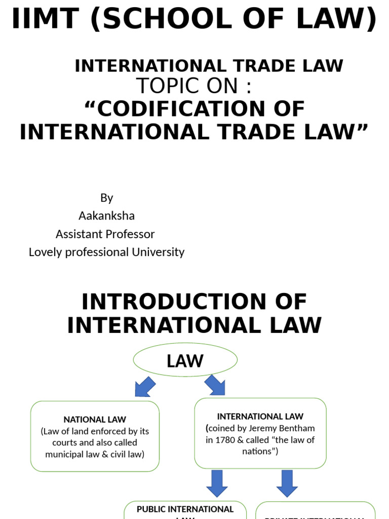 Codification of International Trade Law" | PDF | Arbitration | Civil ...