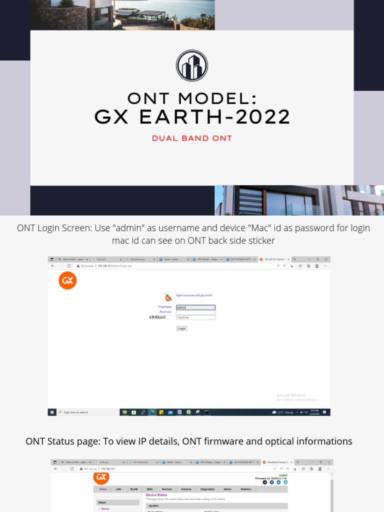 GX Earth 2022 ONT Firmware Guide | PDF