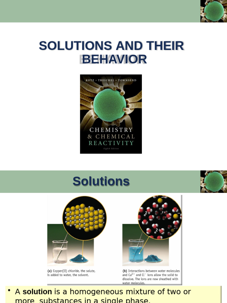 Concentration of Solutions Explained | PDF | Concentration | Solvation