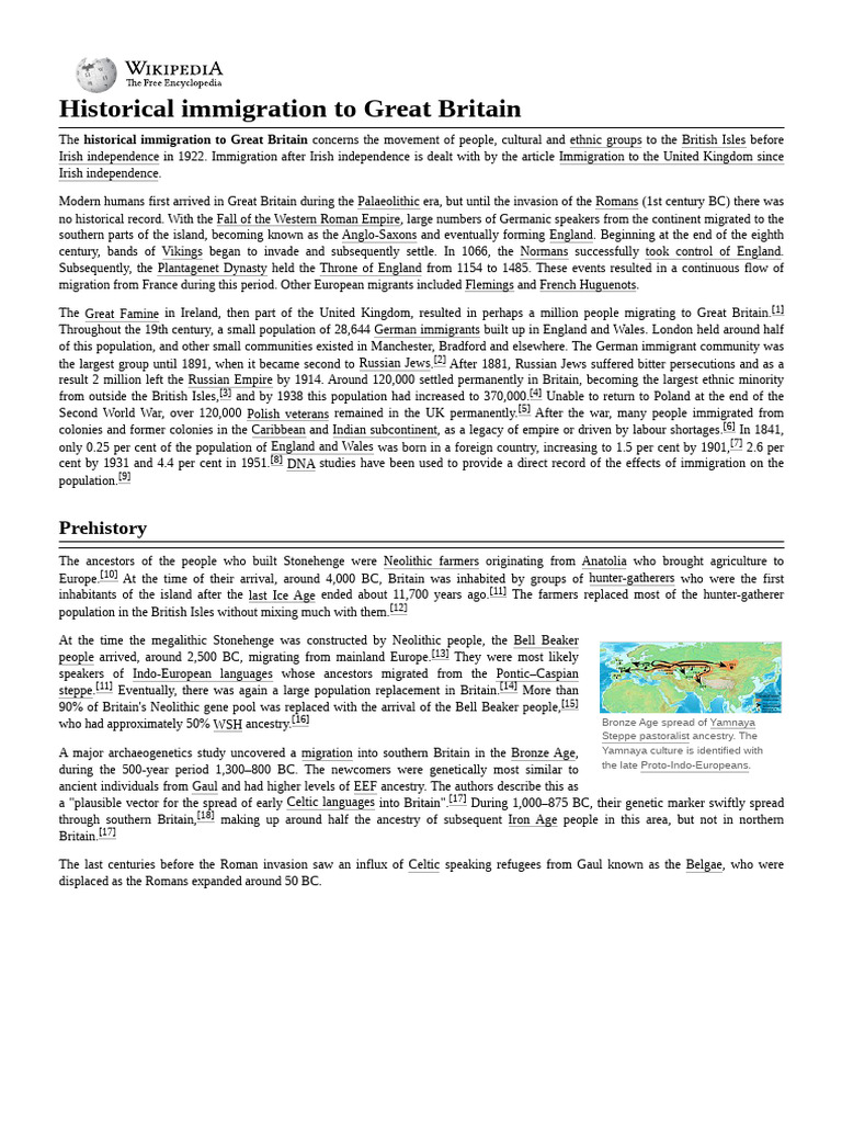 Immigration History to Great Britain | PDF | Danelaw