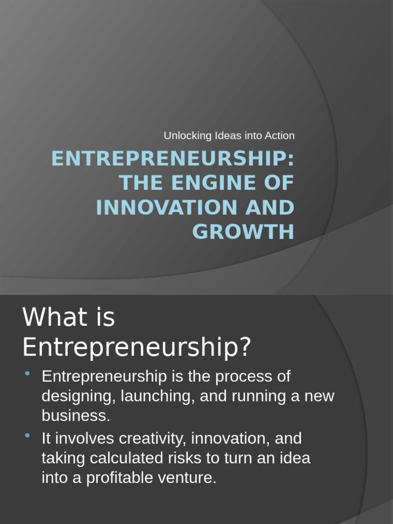 Entrepreneurship: Innovation and Growth Guide | PDF | Entrepreneurship ...