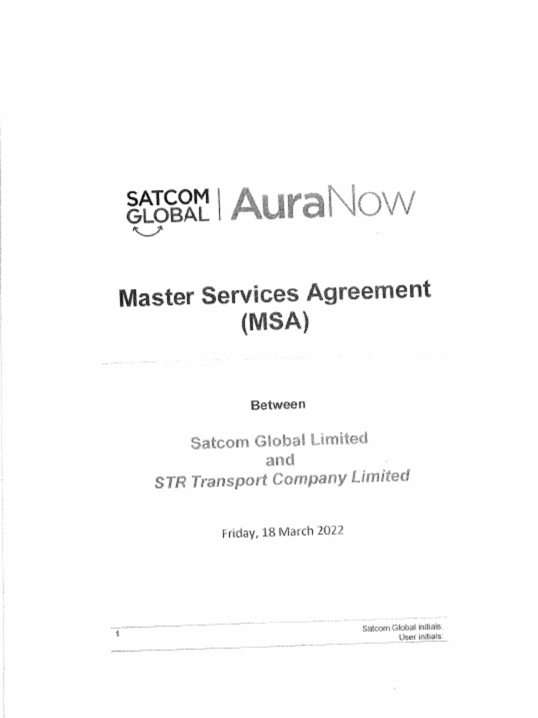 Aura Now MSA - STR Transport (Countersigned) | PDF
