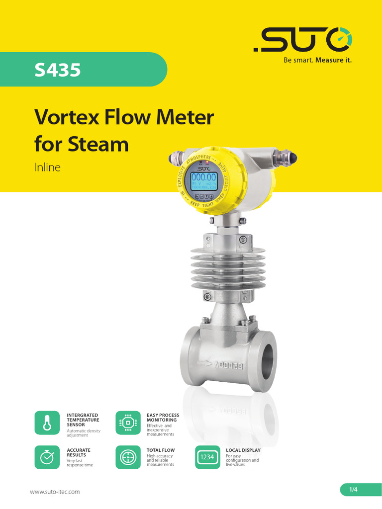 S435 Vortex Flow Meter For Saturated Steam Leaflet | PDF | Flow ...