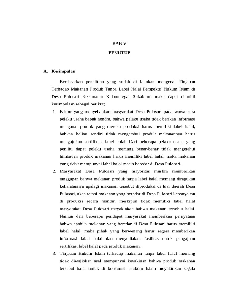 BAB V Skripsi Contoh Kualitatif | PDF