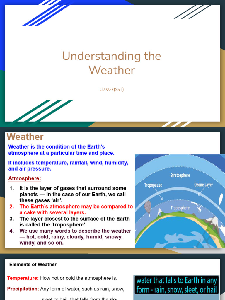 Class 7 Weather Understanding Notes | PDF | Weather | Atmospheric Pressure