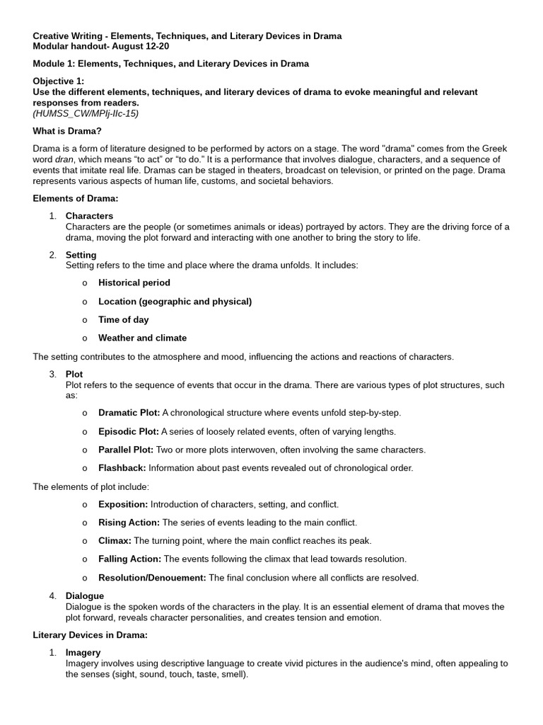 Modular Learning Handout Ac | PDF | Intertextuality | Plot (Narrative)