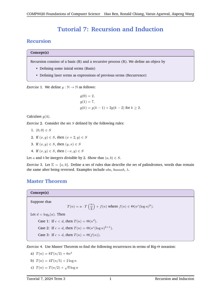 Tutorial 7 Specification 26 Oct | PDF | Recursion | Mathematical Concepts