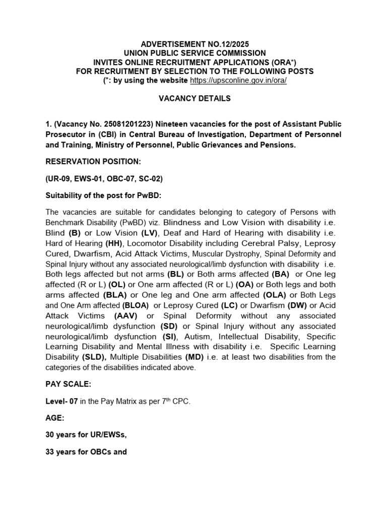 AdvtNo 12 2025 Engl 220825 | PDF | Disability | Autism