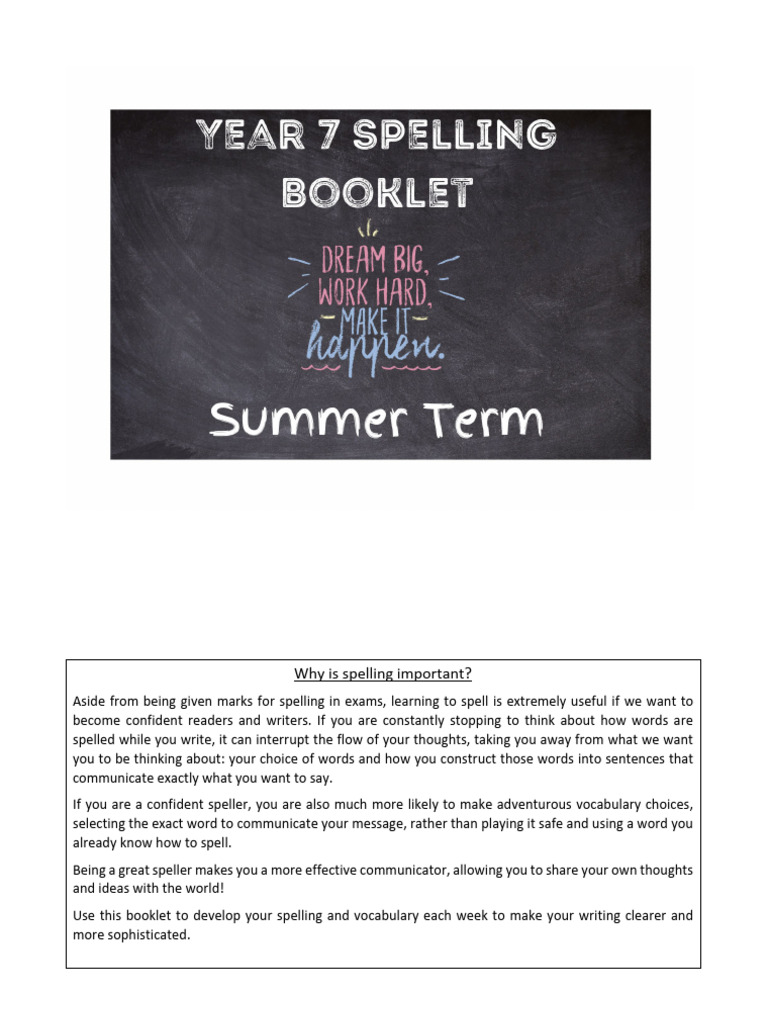 Importance of Spelling Practice Guide | PDF
