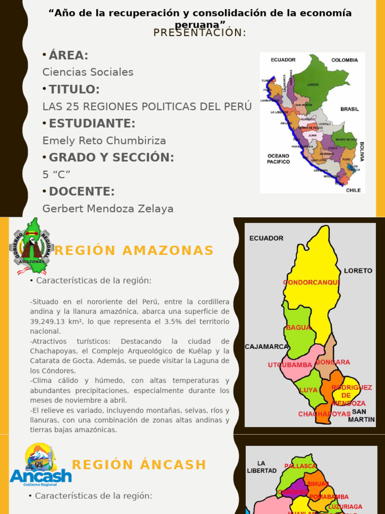 25 Regiones Políticas del Perú | PDF | Clima templado | Andes