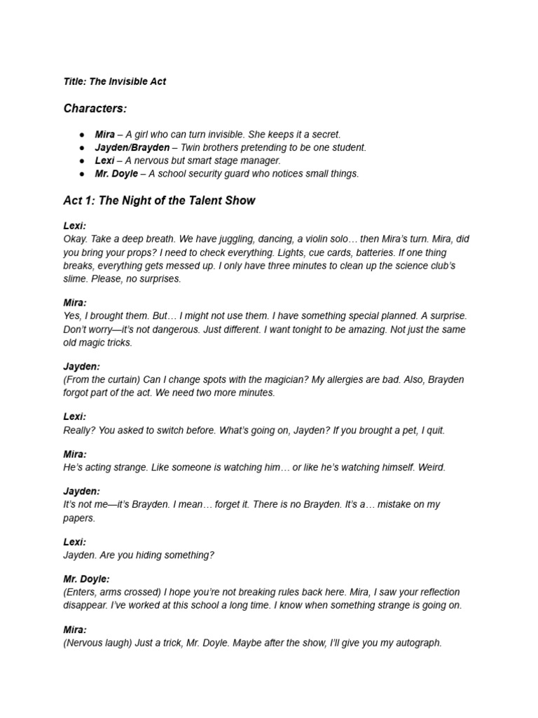Secrets of the Talent Show | PDF