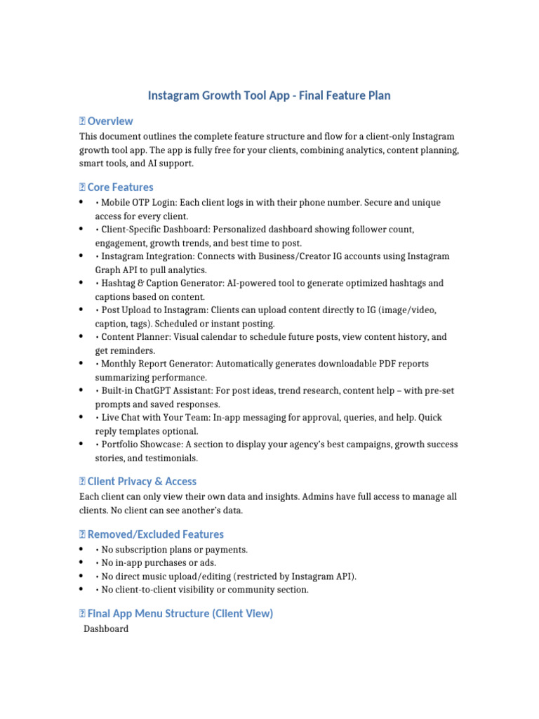 Instagram Growth Tool App Features Guide | PDF | Computing ...