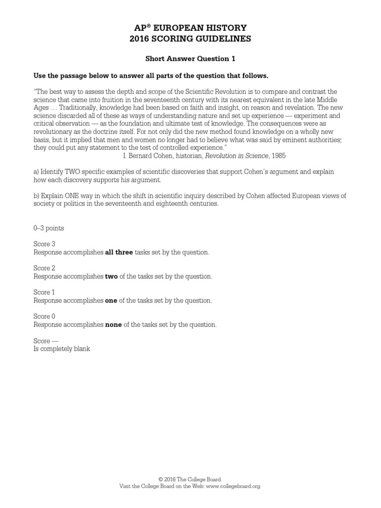 Ap16 Euro History Q1sa | PDF | Science | Scientific Revolution