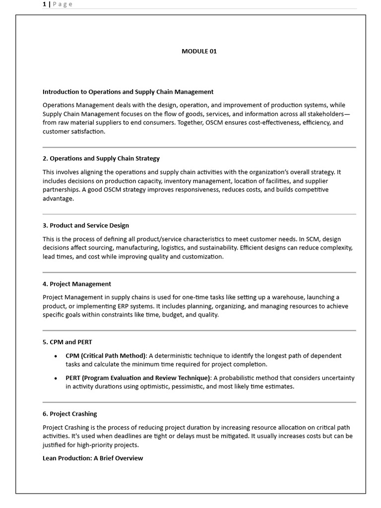Operations Supply Chain Management (Over Look PDF | PDF | Lean ...