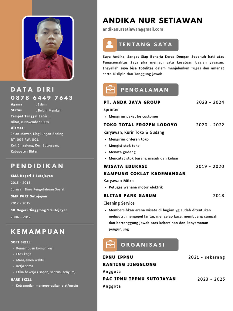 CV Andika Nur Setiawan (1) | PDF