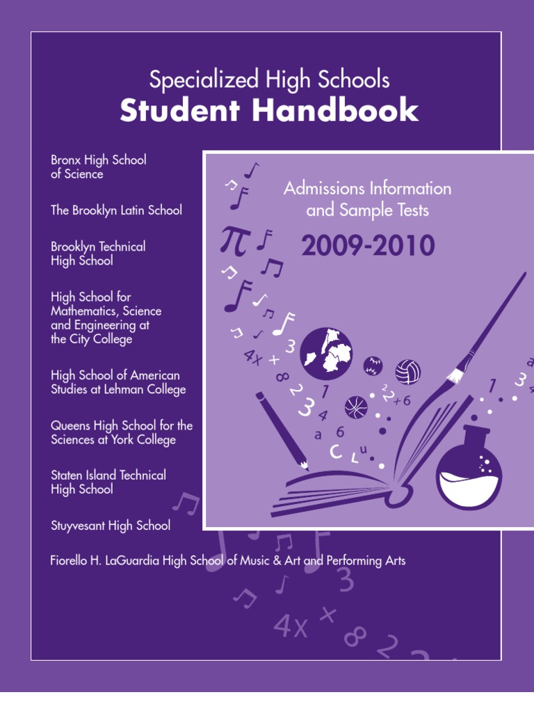 SHSAT Student Handbook 2009 | PDF | Schools | High Schools
