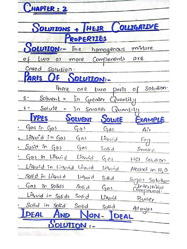 Colligative Properties of Solution - Note | PDF