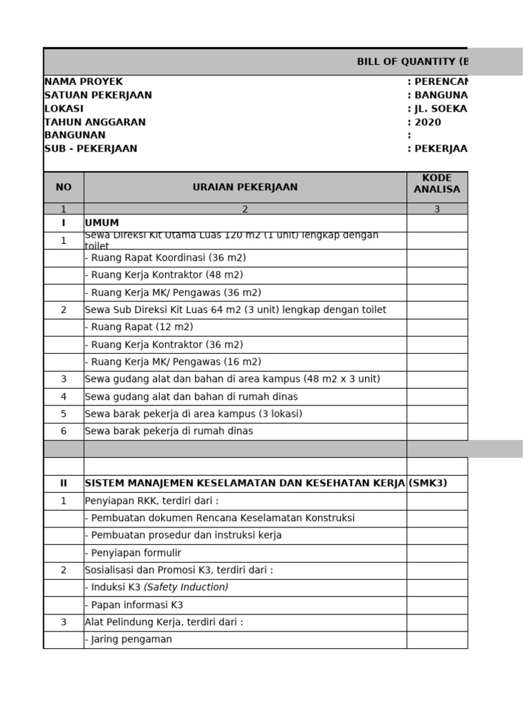 2 BQ Pek. Persiapan | PDF