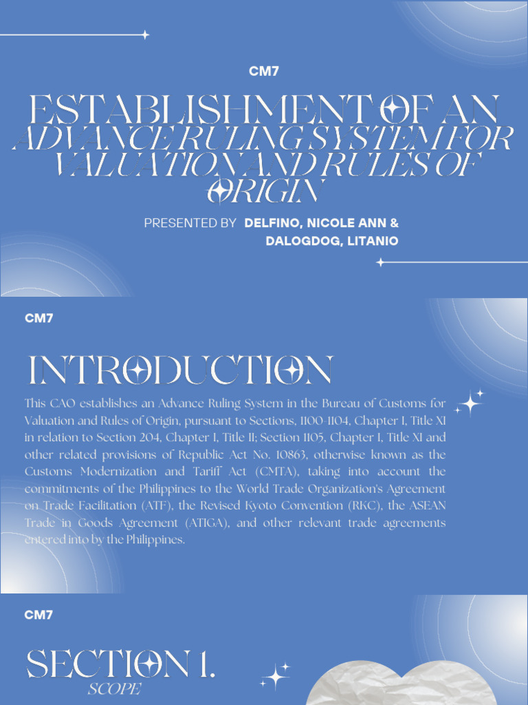 Cm7 Establishment of An Advance Ruling System | PDF | Justice | Crime ...