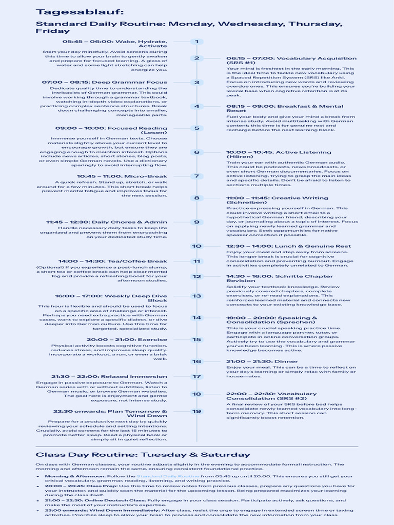 Tagesablauf | PDF | Vocabulary | Cognition