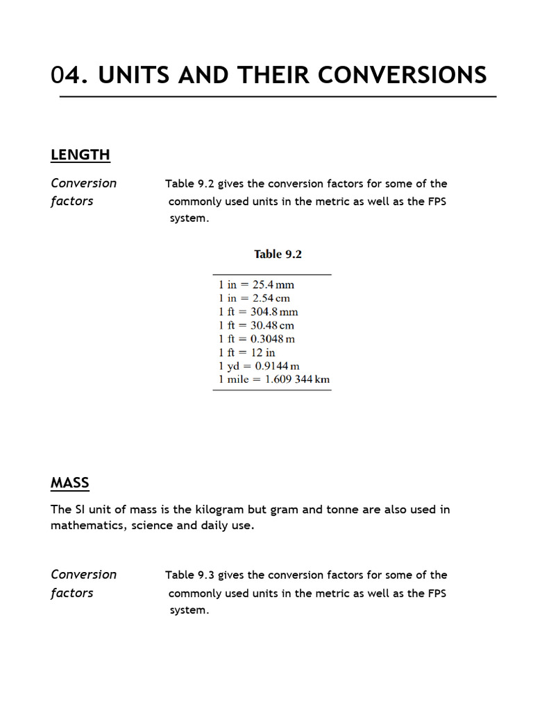 Units and Conversion Factors Guide | PDF