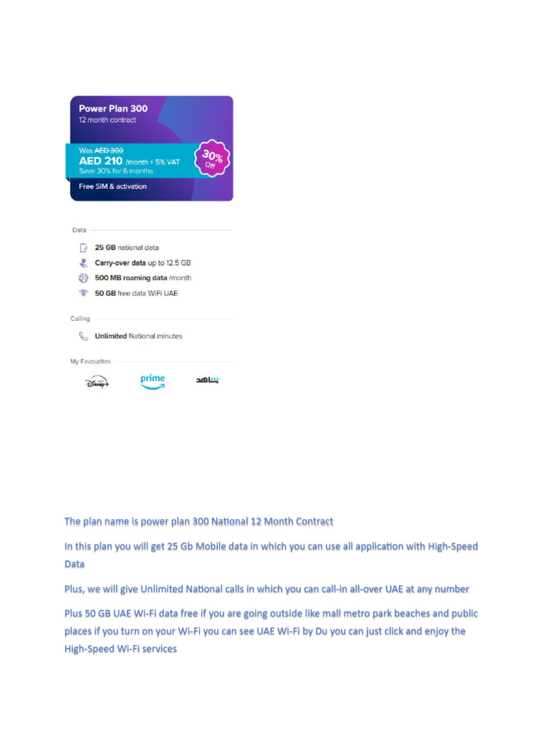 Power Plan 300: 12-Month Offer Details | PDF