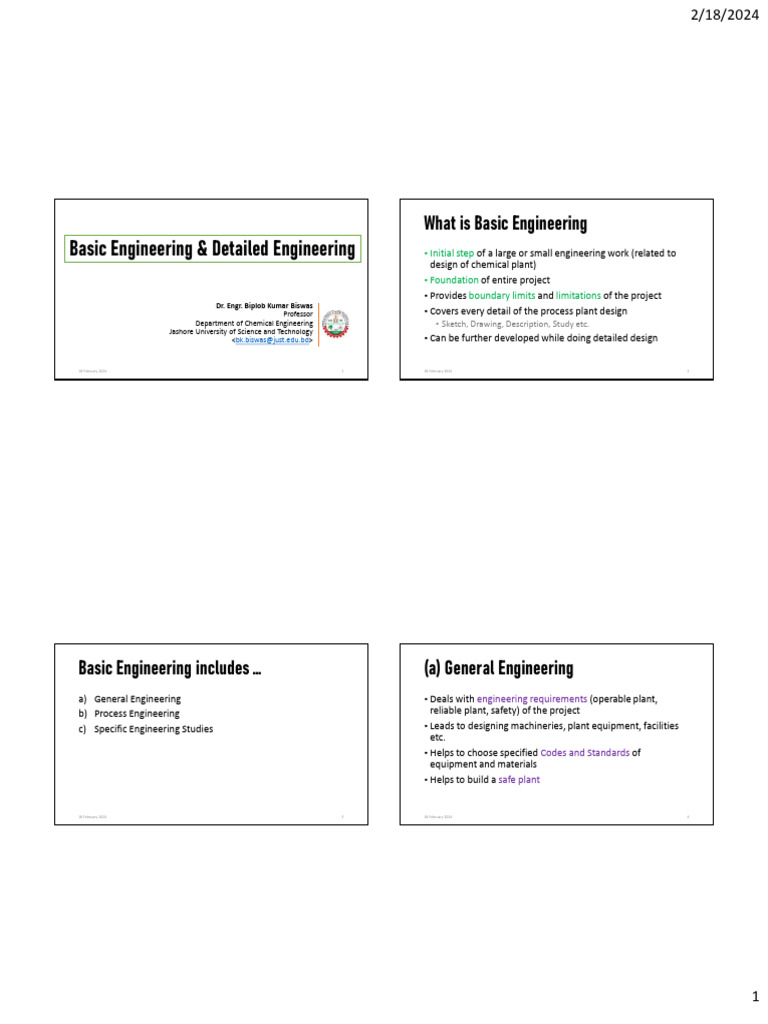 Basic Engineering & Detailed Engineering | PDF | Engineering ...