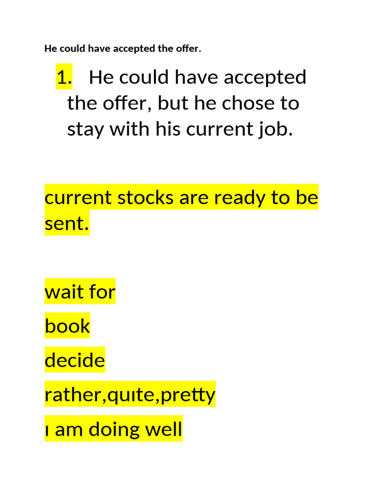 Perfect Modals Examples | PDF