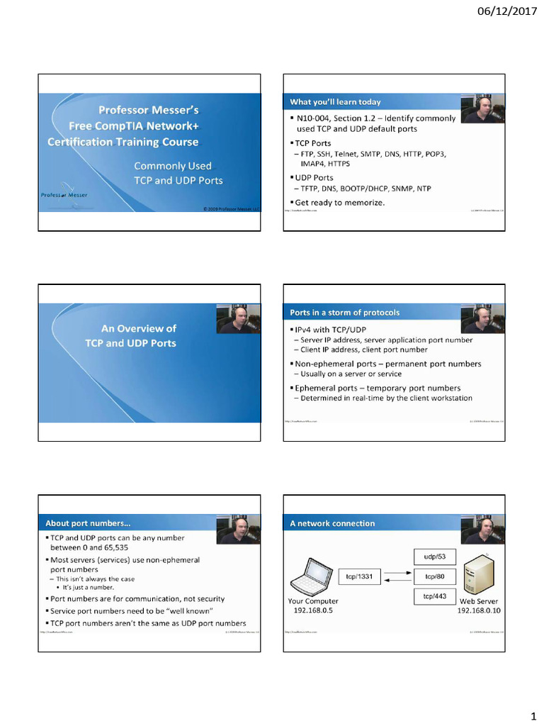 Commonly Used TCP and UDP Ports | PDF