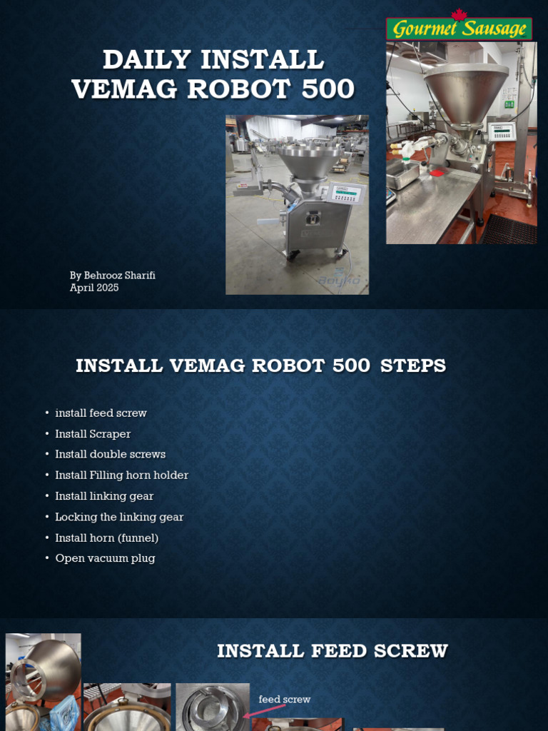 Vemag Robot 500 Installation Guide | PDF