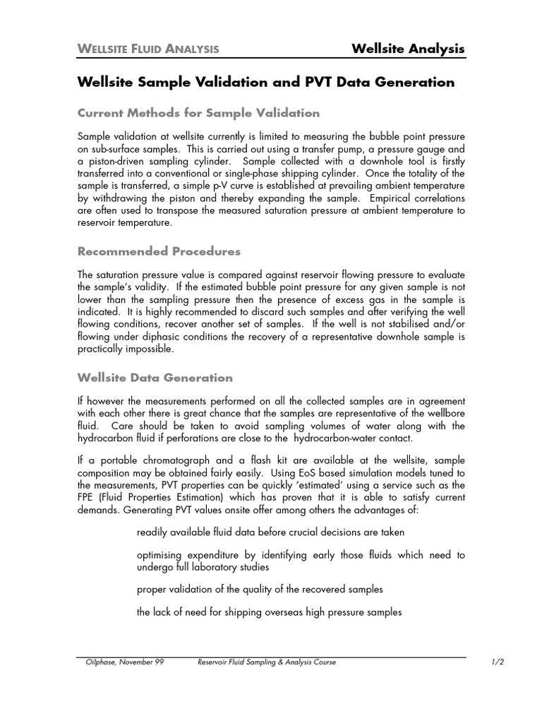 Wellsite Fluid Sampling Techniques | PDF | Petroleum Reservoir | Pressure