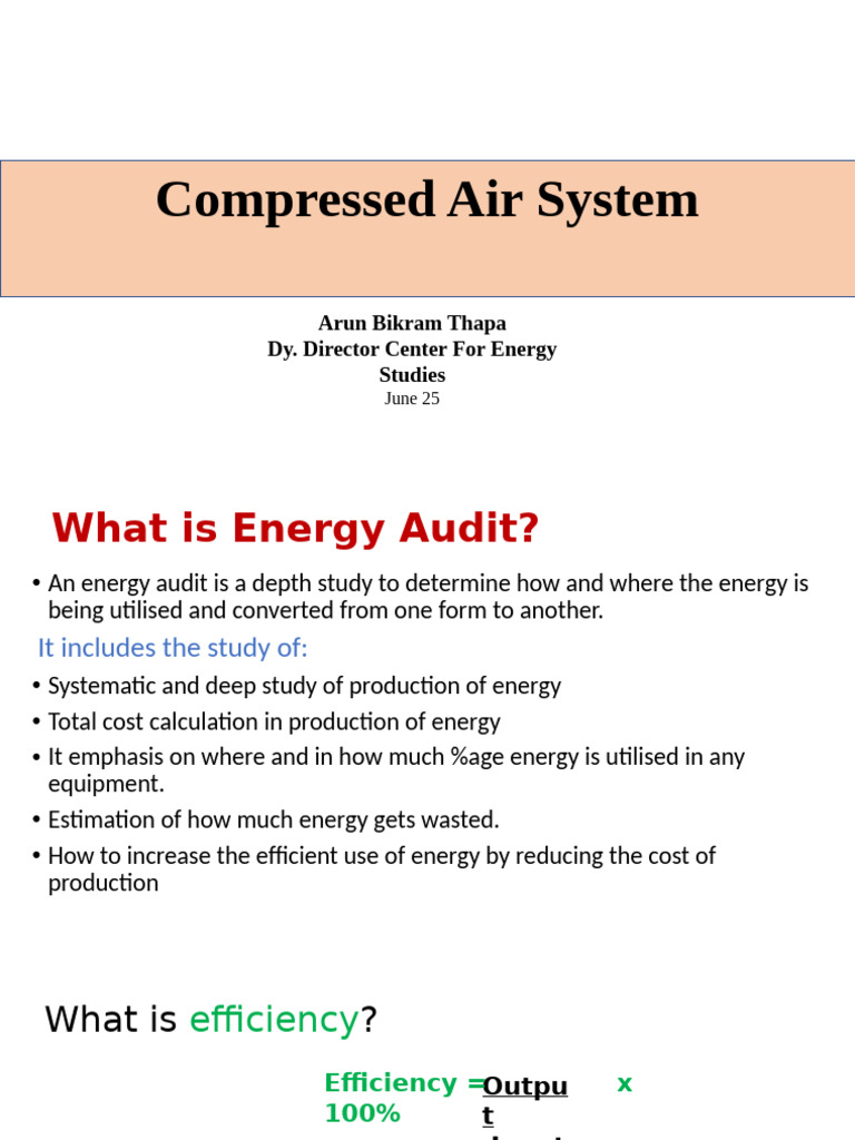 Compressed Air System | PDF | Engines | Energy Technology