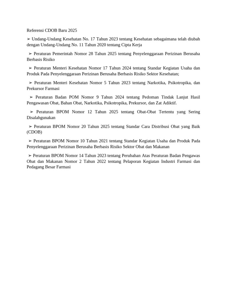 Peraturan CDOB 2025 Terbaru | PDF